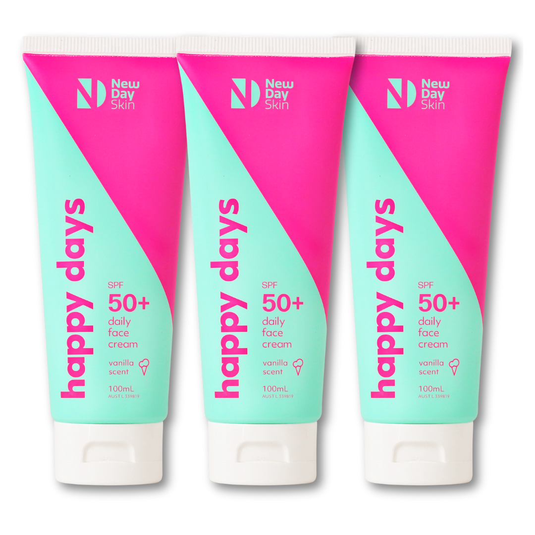Happy Days SPF 50+ Daily Face Creams | New Day Skin